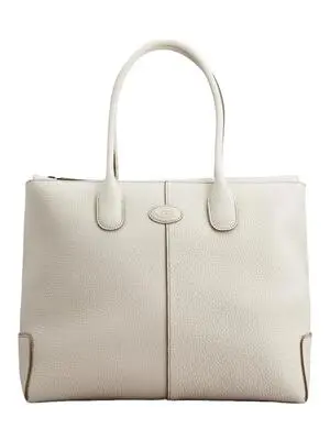 TOD'S Di Logo Stamp Large Tote Bag - Nude