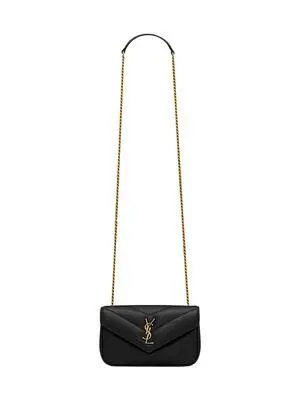 Saint Laurent Loulou Mini Bag In Lambskin - Black