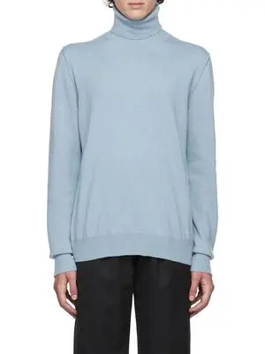MAISON MARGIELA Cashmere Ribbed Roll Neck Jumper - Blue