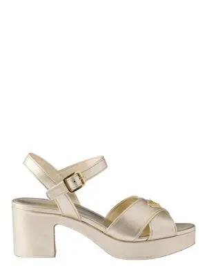 Prada Prada Nappa Leather Platform Sandals With Buckle Detail Pyrite