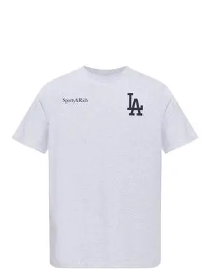 SPORTY  RICH Sr X La Dodgers Short-sleeve T-shirt - Heather Gray