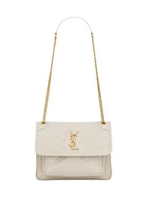 Saint Laurent Niki Baby In Vintage Leather - White