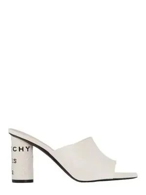 Givenchy Leather Tape Heeled Mules - Ivory