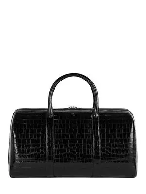 TOTEME Croc-embossed Leather Weekender - Black