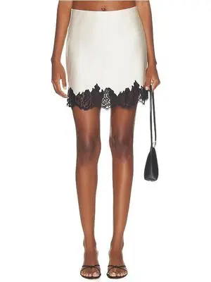 CAMI NYC CAMI NYC Rogers Lace Trimmed Satin Skirt