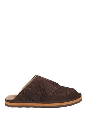 Free People Fallon Fringe Mule - Chocolate