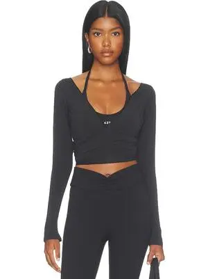 437 The Ballet Wrap Top - Black