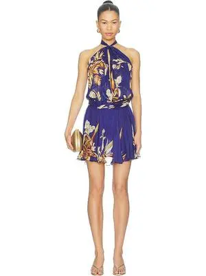 ROCOCO SAND ROCOCO SAND Printed Halterneck Mini Dress