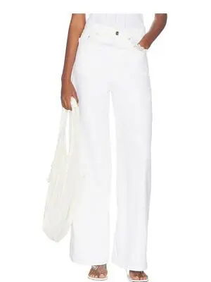 GANNI Ganni White Denim Lari Jeans With Lace Trim