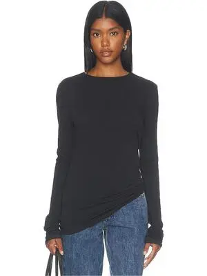 ENTIRE STUDIOS Sheer Long Sleeve Top - Black