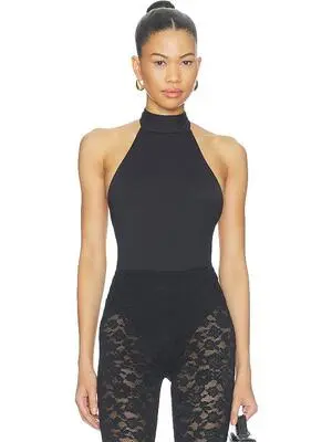Superdown Halter Bodysuit - Black