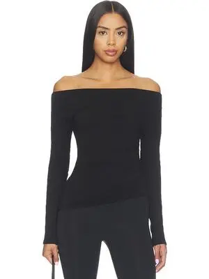 Naked Wardrobe Off-shoulder Asymmetric Top - Black