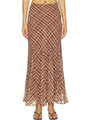4TH & RECKLESS Carlotta Maxi Skirt In Multi - Brown Multi