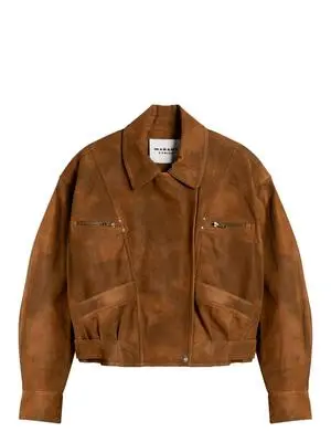 Isabel Marant Étoile Belma Faux Suede Biker Jacket - Brown