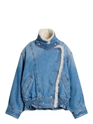 Isabel Marant Étoile Valineo Shearling-lined Denim Jacket - Blue