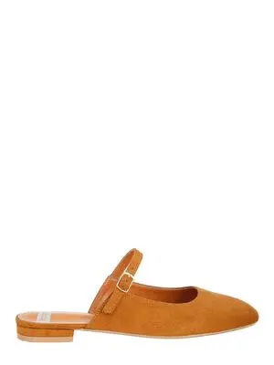 RAG & CO Rag & Co. Buckled Suede Flats Orange