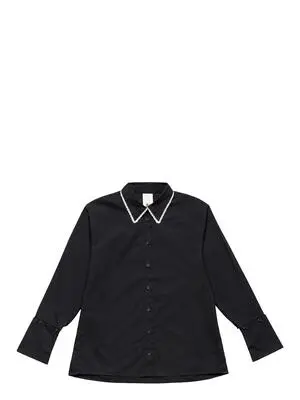 ALAS Name Silk-cotton Shirt With Lace Trim - Black
