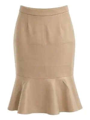 CONQUISTA Flared Hem Midi Skirt - Brown
