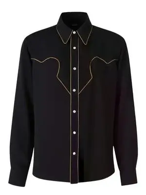 Amiri Piped Western Shirt - Black