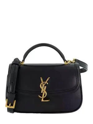 Saint Laurent Saint Laurent Cassandre Calf Leather Shoulder Bag Black