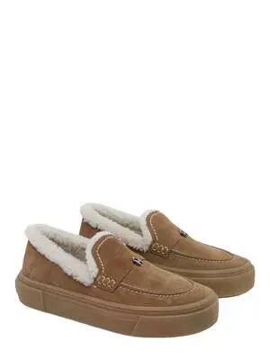 Hogan Shearling Trim Loafers - Brown