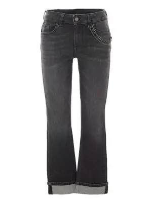 Liu Jo Monroe Logo-chain Jeans - Black
