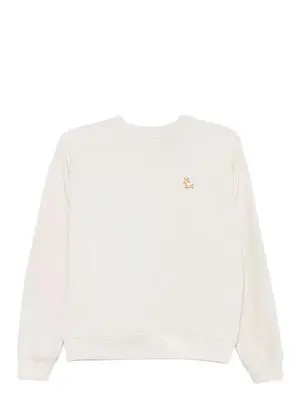 Maison Kitsuné Maison Kitsuné Chillax Fox Patch Crew Neck Sweater Neutrals