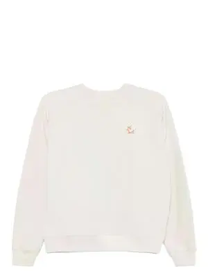 Maison Kitsuné Chillax Fox Patch Crew Neck Sweater - Neutrals
