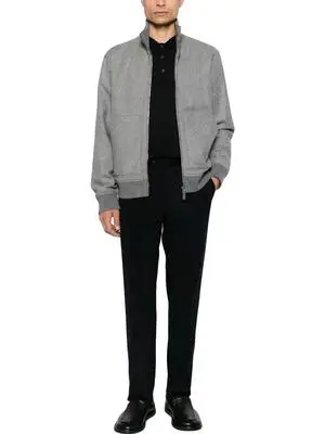 John Smedley Belpert Long-sleeve Polo Sweater - Black