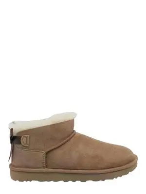 UGG Ultra Mini Bailey Suede Boots With Bow Detailing - Brown