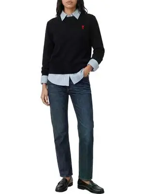 AMI Paris AMI Paris Ami De Coeur Crew Neck Sweater Black