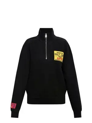 Dsquared2 DSQUARED2 Quarter-Zip Sweatshirt With Graphic Patches Black