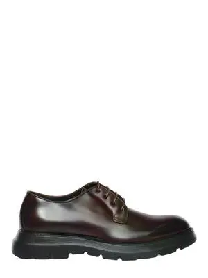 GIULIANO GALIANO Castro Polished Leather Derby Shoes - Brown