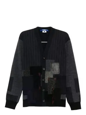 Junya Watanabe Jacquard Patchwork Cardigan - Blue