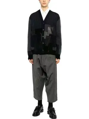 Junya Watanabe Jacquard Patchwork Cardigan - Blue