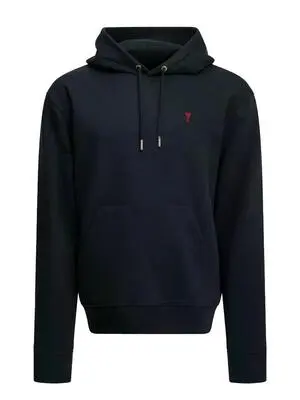 AMI Paris AMI Paris Blue Cotton Hoodie Black