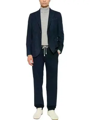 Eleventy Navy Drawstring Trousers - Blue