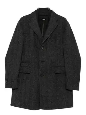 Corneliani Single-breasted Herringbone Coat - Grey