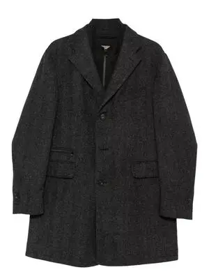 Corneliani Single-breasted Herringbone Coat - Grey