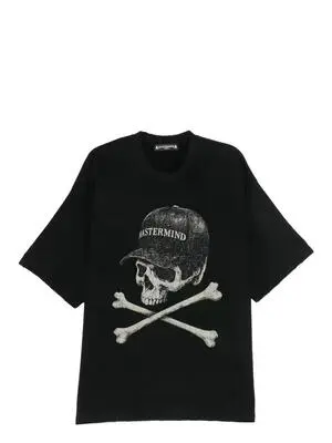 MASTERMIND WORLD Distressed-effect Logo-print T-shirt - Black
