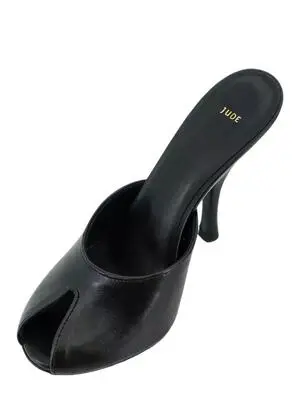 JUDE Jude Leather Peep-Toe Mules