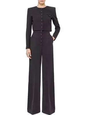 NISSA High-waist Wide-leg Trousers - Black
