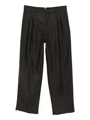 Emporio Armani Pleated Wide-leg Trousers - Brown