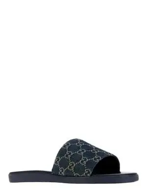 Gucci Gucci GG Denim Slide Sandals Blue