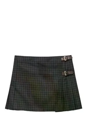 PRADA Prada Checked Wool Mini Skirt