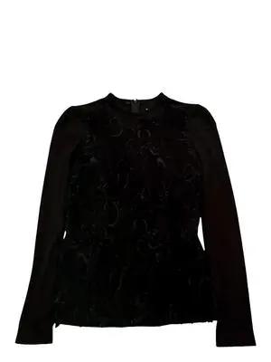 MAISON MARGIELA Paisley Lace Long-sleeve Top - Black