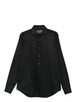 Corneliani Spread-collar Long-sleeve Shirt Black