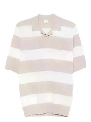 Eleventy Striped Short-sleeve Knitwear - Neutrals