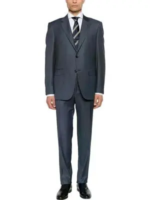 Canali Single-breasted Notched-lapels Suit - Blue