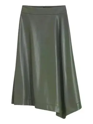 BOSS BOSS Faux-Leather A-Line Skirt With Ruffle Detail